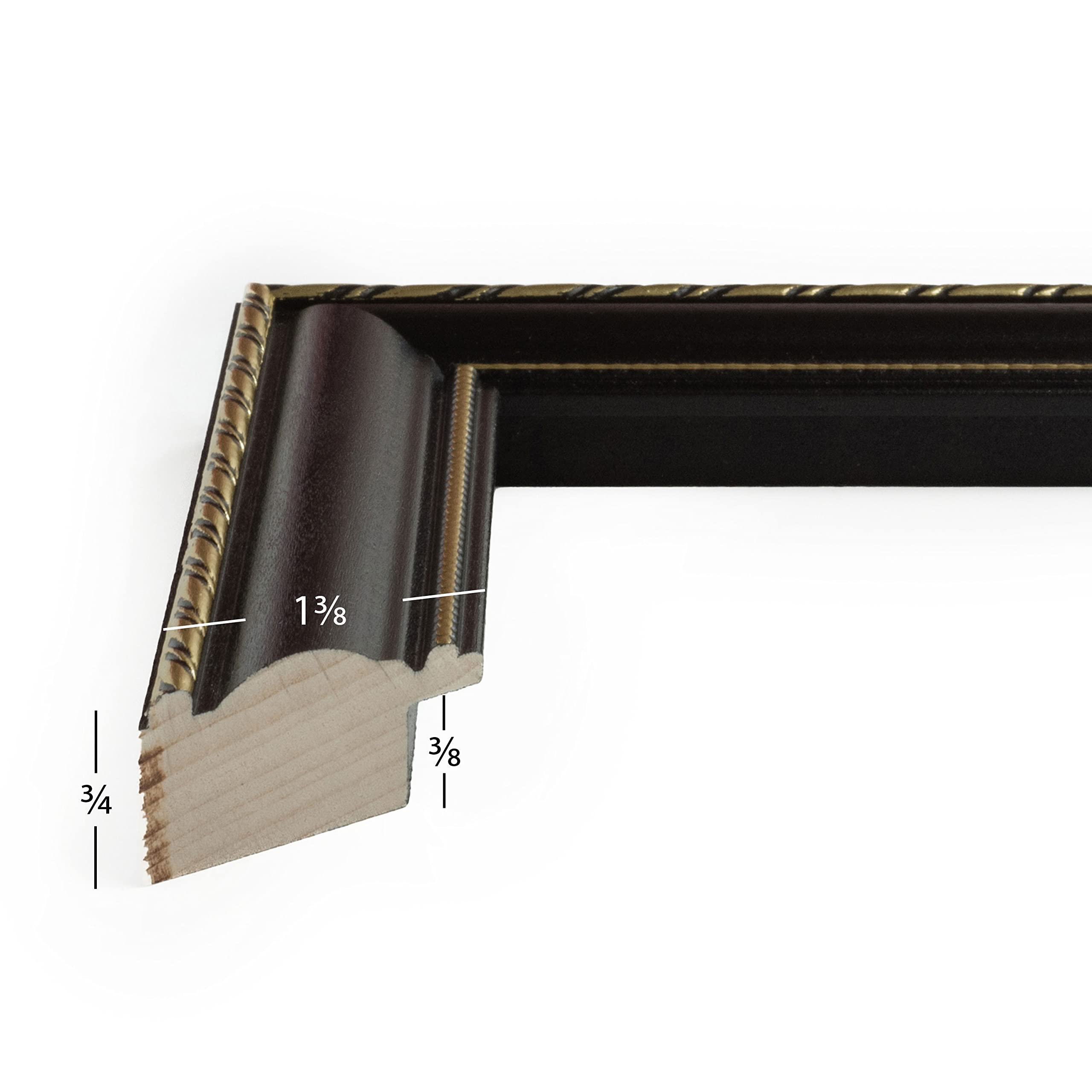 Craig Frames Victoria, 20x24 Picture Frame Matted for a 16x20 Photo, Ornate Black and Gold