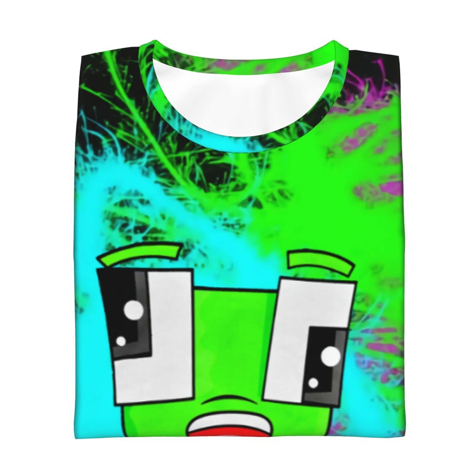 Uvkyy Boys' Short Sleeve Crewneck Tshirt Gaming t Shirts 3D Printed Graphic Tops for Teens Boys Girls Tee Small 8-10 Years Cyan-Blue