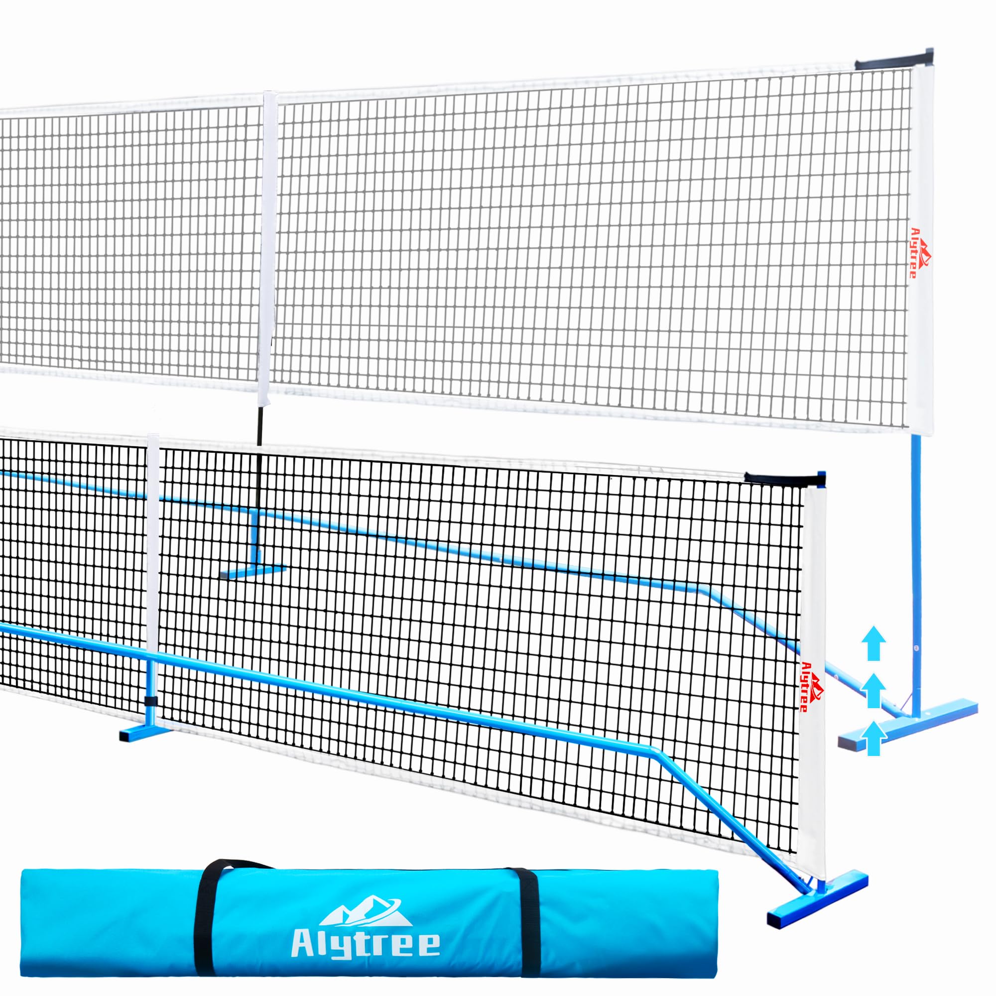 22 FT Pickleball Net Portable Outdoor Regulation Size and Adjustable Height, Pickleball Net System with Carrying Bag and Metal Frame for Driveway Backyard
