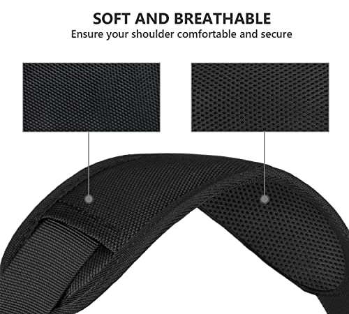 Shoulder Straps for Bags, 52" Adjustable Replacement Shoulder Strap for Laptop Bag, Universal Comfortable Computer Bag Belt with Metal Hooks for Crossbody Briefcase Duffel Messenger Bag Case, Black