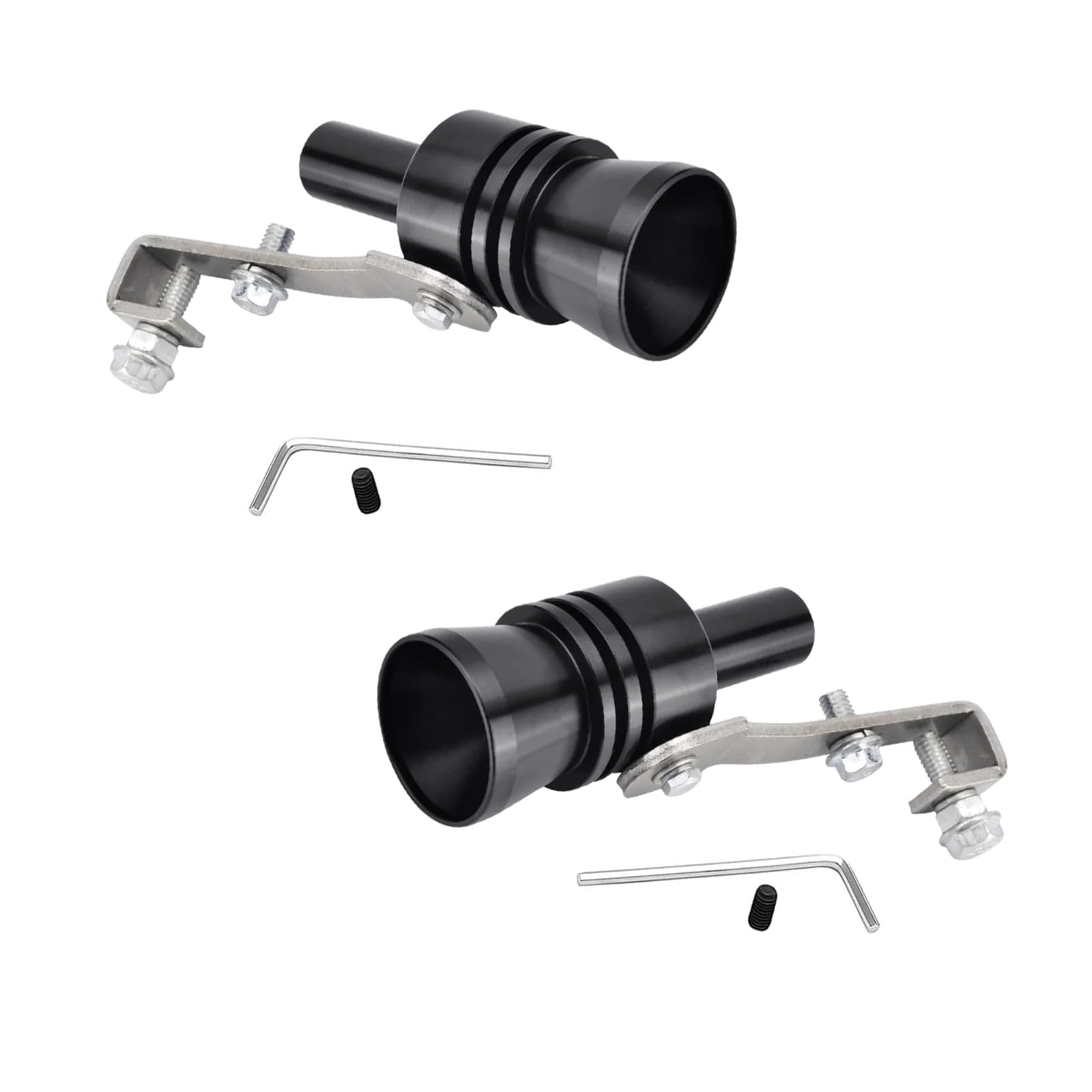 gunhunt 2 PCS Turbo Sound Whistle Simulator, 4.05" x 2.32" Car Roar Maker Tail Pipe Whistle, Universal Aluminum Turbo Sound Whistle Exhaust Muffler Sound Booster, Car Styling Accessories (Black)