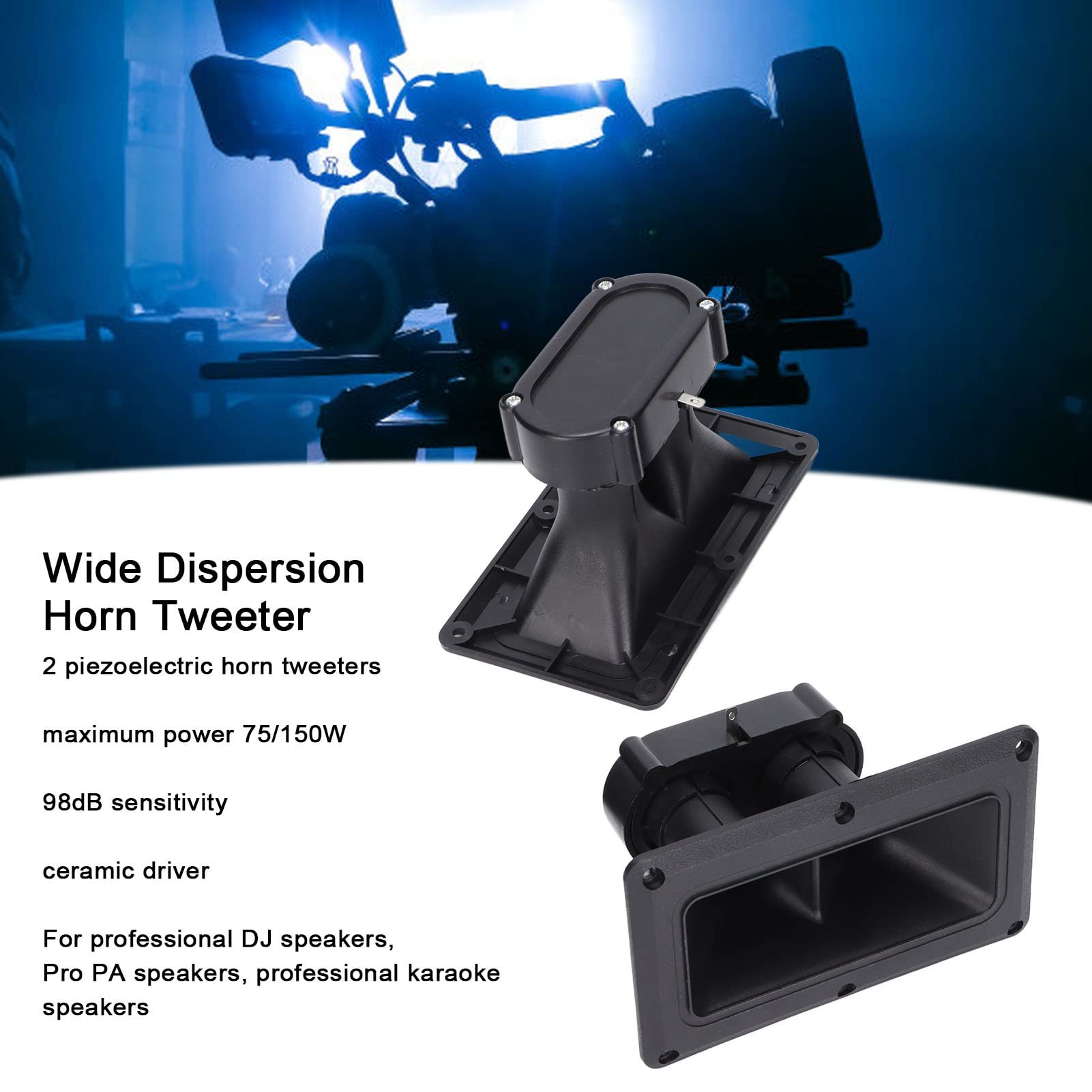 Wide Dispersion Horn Tweeter Dual Drive Ceramic High Sensitivity Piezoelectric Speaker Tweeters