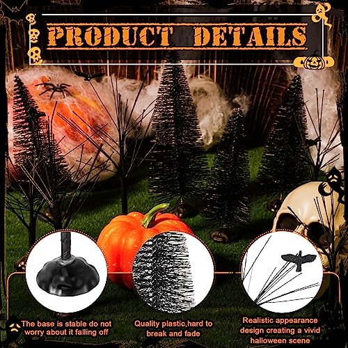 12 Pieces Christmas Village Trees Tabletop Mini Snow Model Frost Bottle Brush Trees Halloween Winter Tabletop Displays Miniature Village Christmas Decor Accessory Figurine(Classic Style)