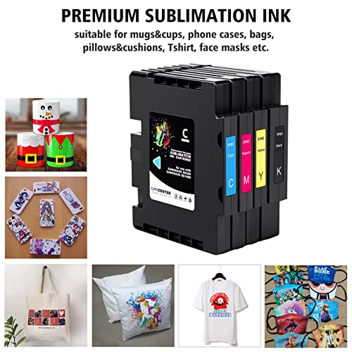 OFFICENTER Sublimation Ink Cartridge Compatible for Sawgrass Virtuoso SG500 SG1000 Printer(1*Magenta, 1*Black, 1*Cyan, 1*Yellow, 4-Pack)