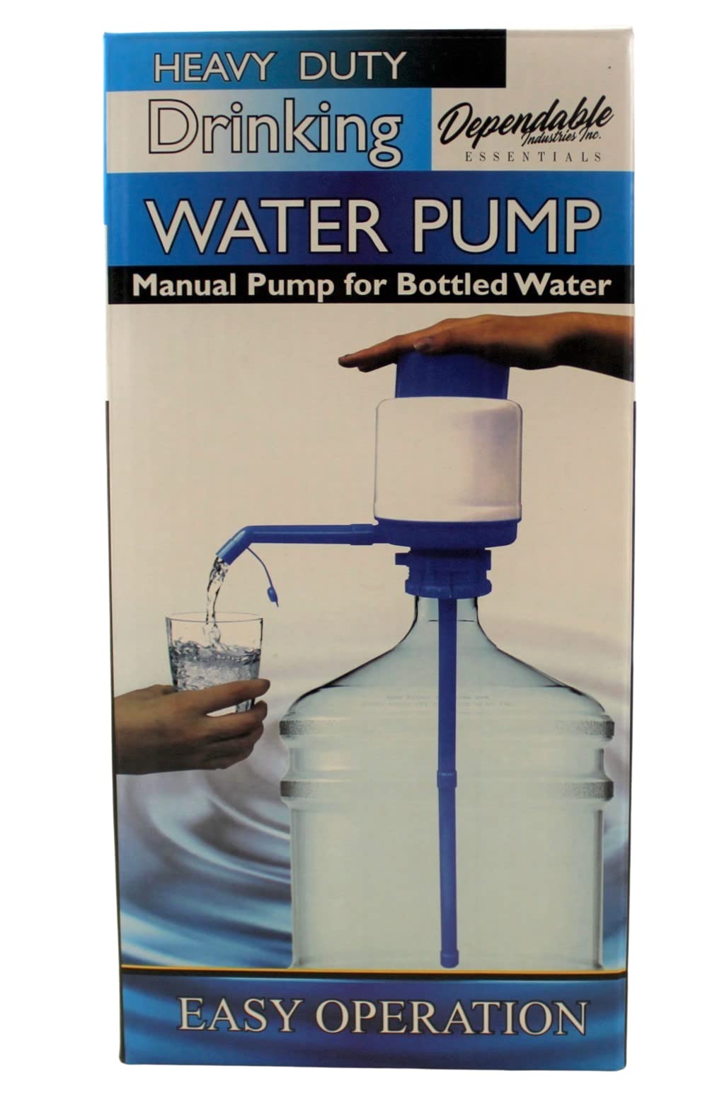 Dependable Industries Drinking Water Pump Manual Vacuum Action Dispenser for Drinking Water Bottles Fits Most Standard 3-5 Gallon Water Bottles