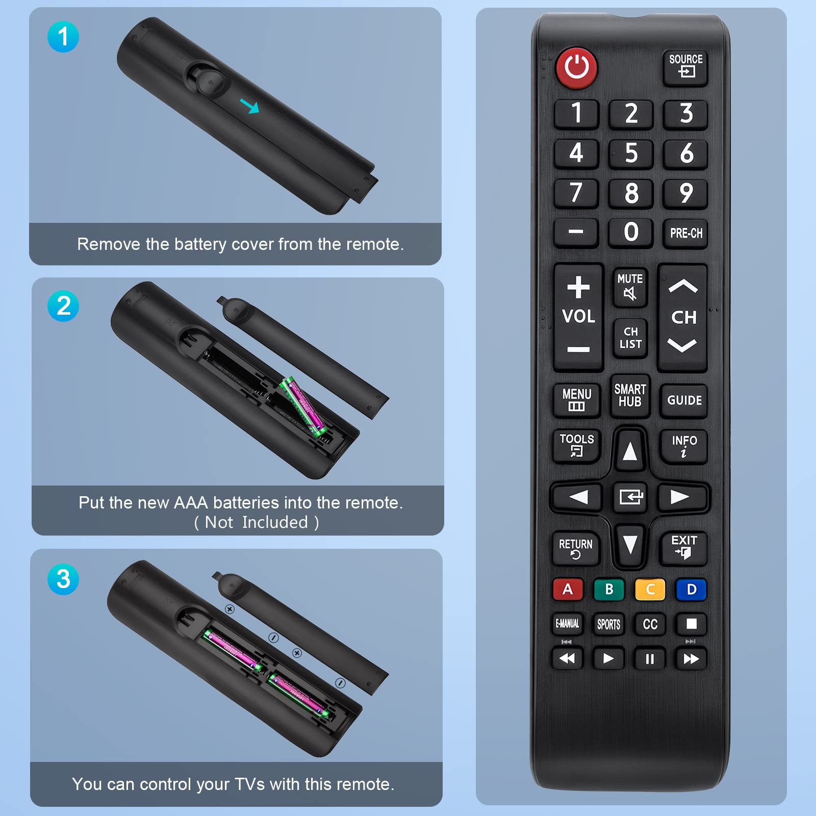 Oarrod 【Pack of 2】 Replacement Remote only for All Roku TVs, Compatible for TCL Roku/Hisense Roku/Onn Roku/Sharp Roku/Philips Roku Series Smart TVs (Not for Roku Stick, Box, Premiere and Players)