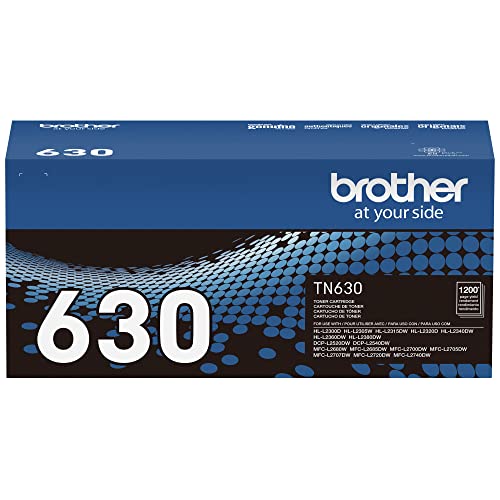 Brother Genuine Standard Yield Toner Cartridge, TN630, Replacement Black Toner, Page Yield Up To 1,200 Pages, Amazon Dash Replenishment Cartridge