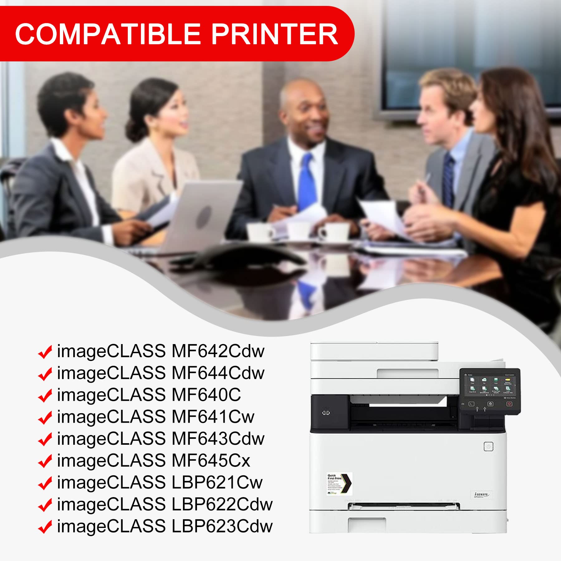 2-Pack 054 3024C001 Black Toner Cartridge High Yield Compatible CRG054 054 Replacement for Canon imageCLASS MF642Cdw MF644Cdw MF640C MF643Cdw MF645Cx LBP621Cw LBP622Cdw LBP623Cdw Printer