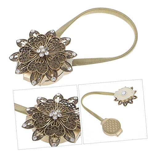 DOITOOL Curtain Tie Window Drapery Holdback Flower Drapery Tiebacks Outdoor Curtain Bedroom Curtain Buckle Curtain Holdbacks Curtain Rope Tie Backs Flower Decor Clip Alloy Magnetic