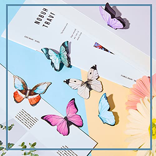 24 Pieces Butterfly Magnetic Bookmarks Magnet Page Markers Foldable Butterfly Page Clip Cute Book Marks for Kids, Students Reading, Office Stationery Supplies, Presents