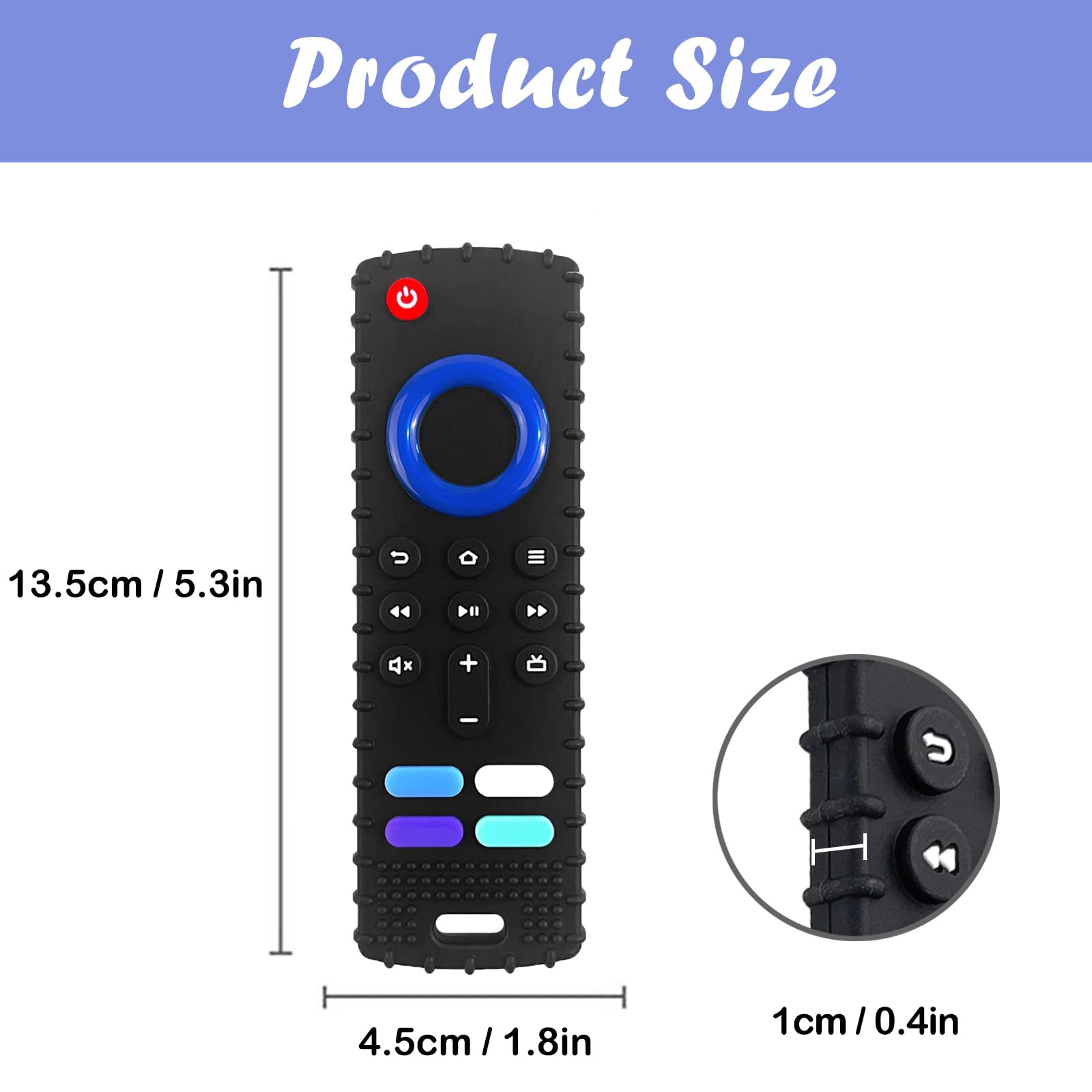 ERSIHUA Baby Teething Toys Silicone Remote Control Shape Teether Toys for Baby Soft TV Remote Teething Toys Cute Chew Toy for Baby 18+ Months