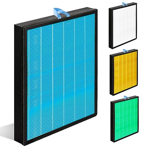 Keepow Vital 200S Replacement Filter Smoke Remover Compatible with LEVOIT Vital 200S Air Purifier 3-in-1 H13 Ture HEPA High-Efficiency Activated Carbon Air Filter Vital 200S-RF-PA 1Pack Blue