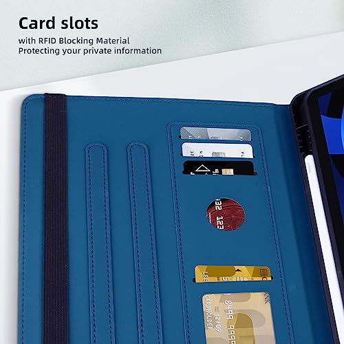 Varohix Case for iPad Air 5 2022 case/iPad Air 4 2020 case 10.9 inch Premium Leather Case Folio Magnetic Cover Card Holder with S Pen Holder and Auto Sleep/Wake for iPad Air 10.9,Navy Blue