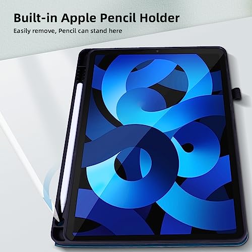 Varohix Case for iPad Air 5 2022 case/iPad Air 4 2020 case 10.9 inch Premium Leather Case Folio Magnetic Cover Card Holder with S Pen Holder and Auto Sleep/Wake for iPad Air 10.9,Navy Blue
