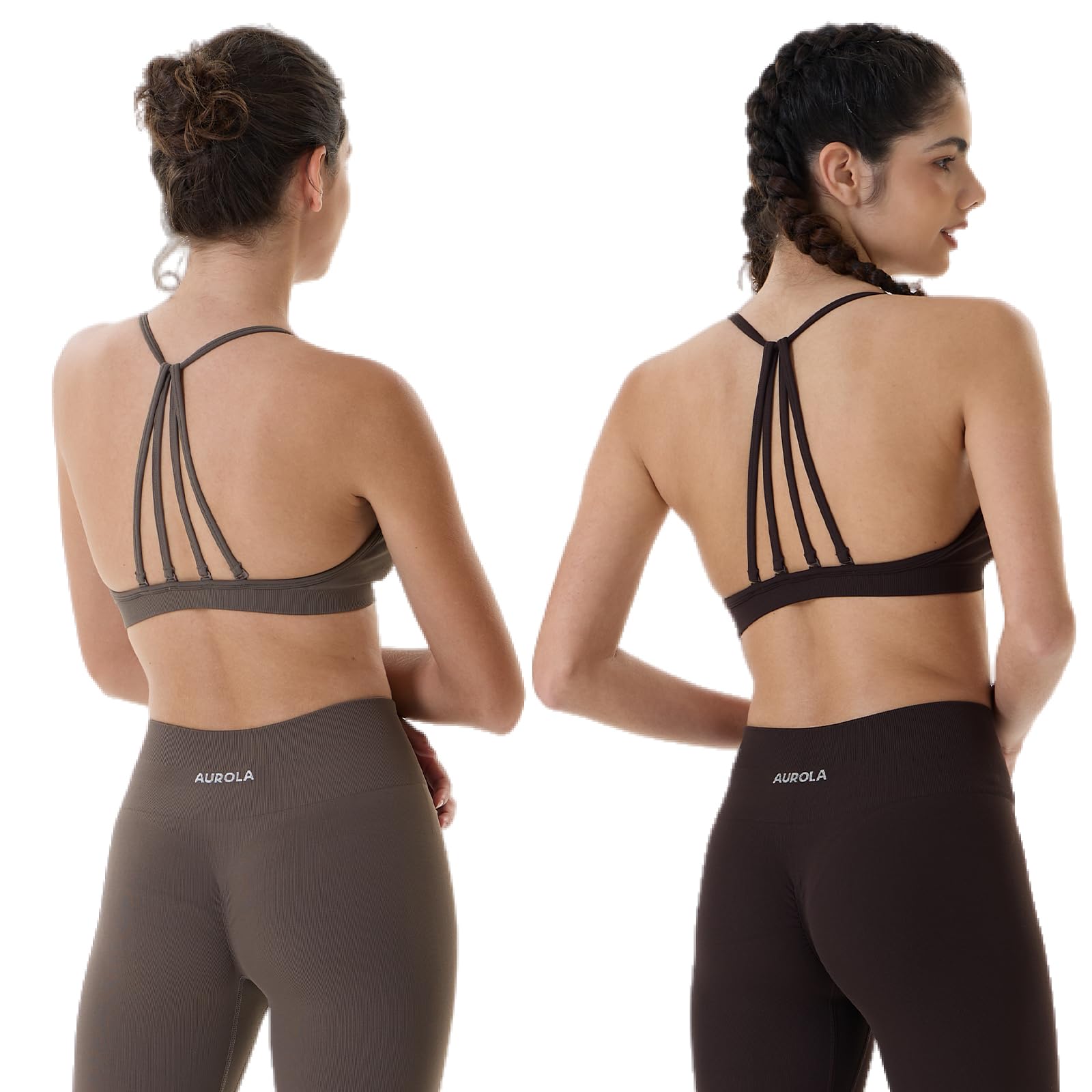 AUROLA Seamless Mercury Workout Sports Bras for Women Athletic Removable Adjustable Backless Minimal Top