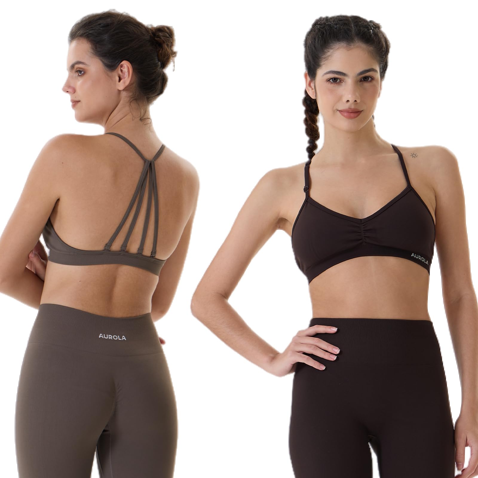 AUROLA Seamless Mercury Workout Sports Bras for Women Athletic Removable Adjustable Backless Minimal Top