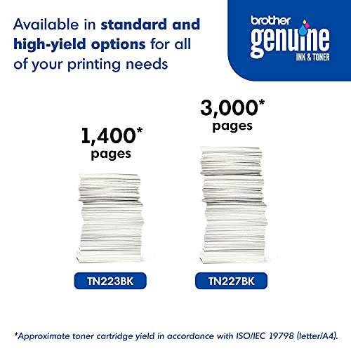 Brother Genuine TN227, TN227BK, High Yield Toner Cartridge, Replacement Black Toner, Page Yield Up to 3,000 Pages, TN227BK, Amazon Dash Available