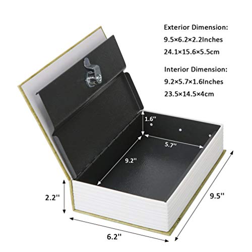 Jssmst Diversion Book Safe with Key Lock, Secrect Hidden Safe Lock Box Large Money Box High Capacity, 9.5 x 6.2 x 2.2 inches, SM-BS019LN London Bridge