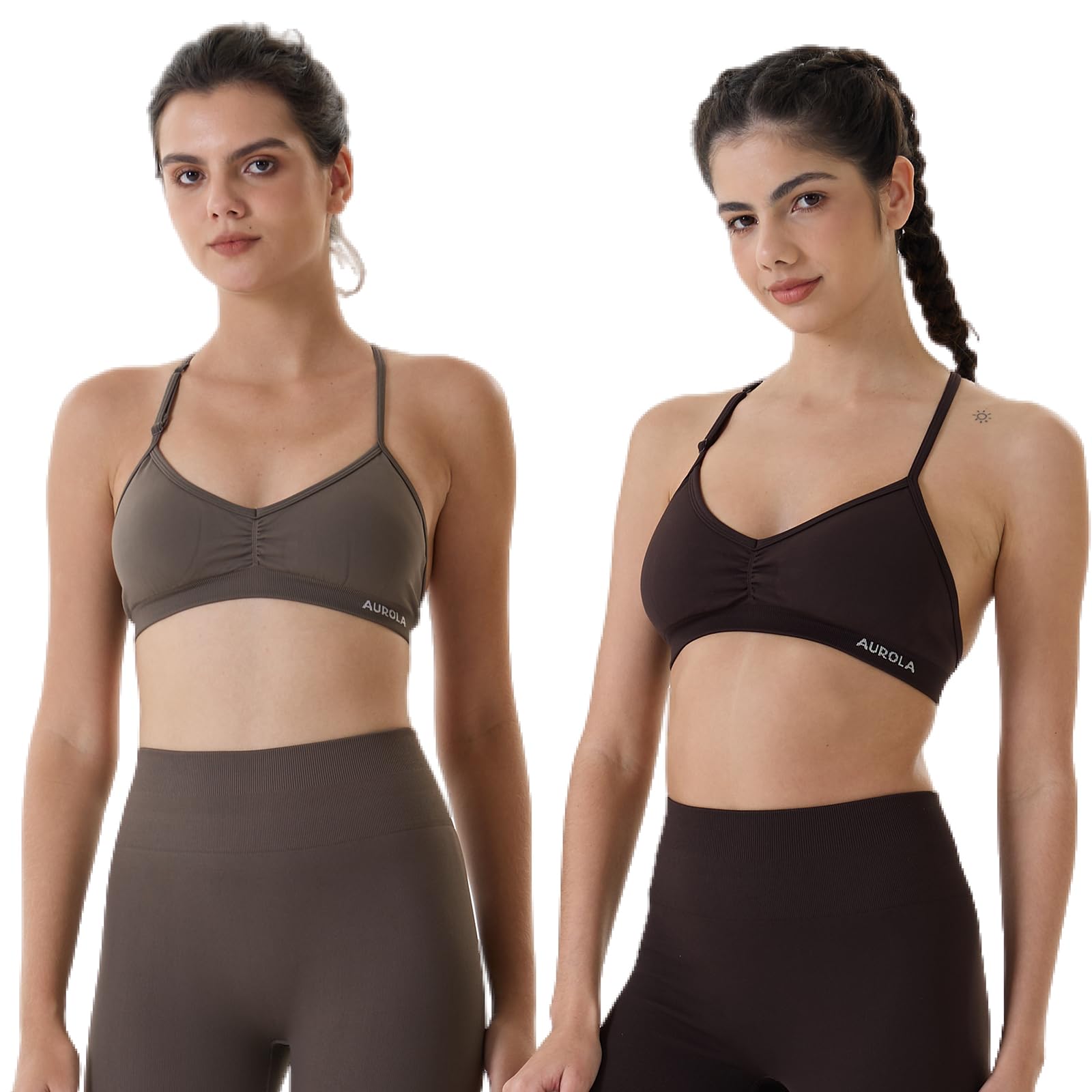 AUROLA Seamless Mercury Workout Sports Bras for Women Athletic Removable Adjustable Backless Minimal Top