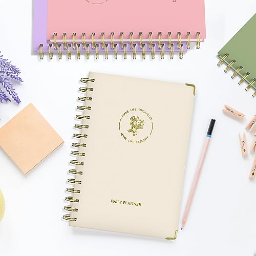 Aesthetic Daily Planner Undated, To Do List Notebook Planner with Hourly Schedule, Hardcover Work Planner - Stay Organized & Boost Productivity, Organizer Notebook for Office School Supplies,160