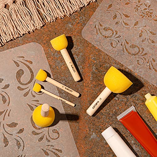 5 PCs Foam Stencil Stippling Brush // Sponge Stippler // Wooden Handle // Paint // Craft // Stenciling