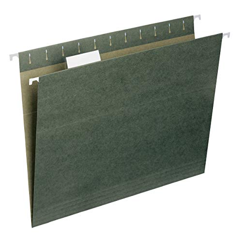 Smead Hanging File Folder with Tab, 1/5-Cut Adjustable Tab, Letter Size, Standard Green, 50 per Box (64029)