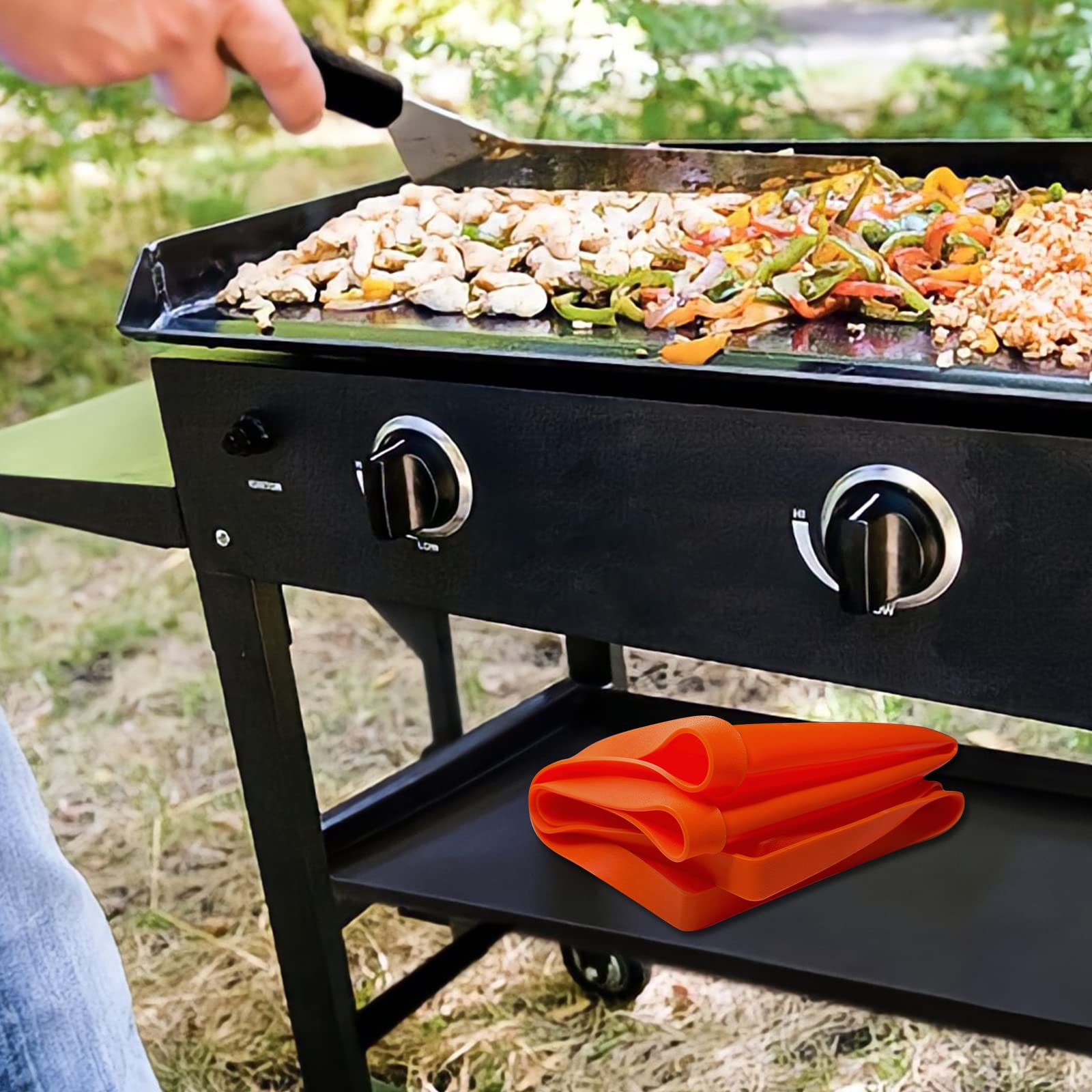 Silicone Griddle Mat for Blackstone 28 in(Not fit 28XL/Pro), Heavy Duty Food Grade Silicone Griddle Cover, Griddle Accessories for Blackstone, All Season Protective Cover for Blackstone (Orange)