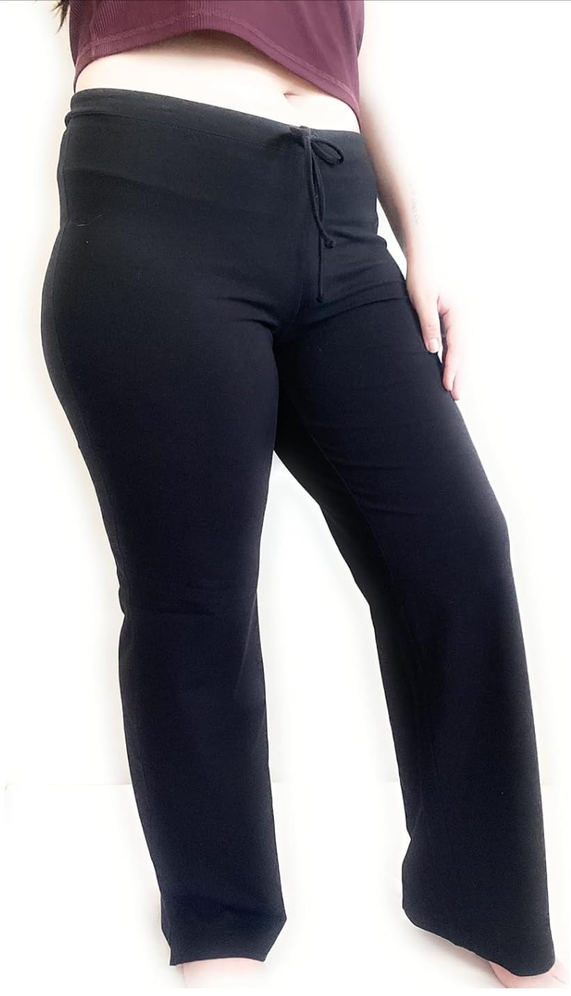 Everlast Loose Drawcord Yoga Soft Pants ~ 4 Way Stetchable Fabric ~ 32" inch Inseam (as1, Alpha, l, Regular, Regular, Black Color)