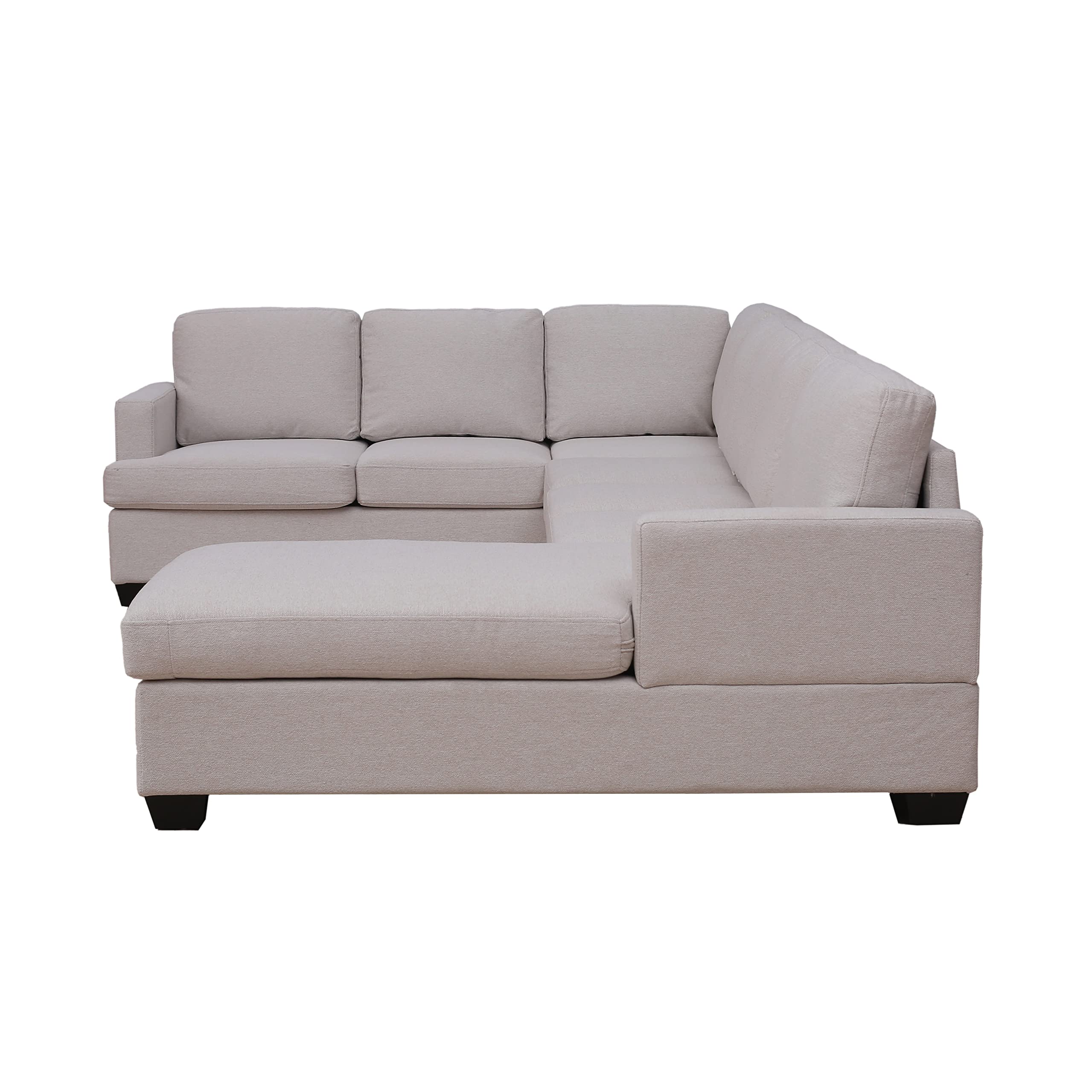 RUNNA U-Shape Upholstered Large Sectional Sofa,Extra Wide Chaise Lounge Couch,for Apartment Living Room Furniture (Beige@N)