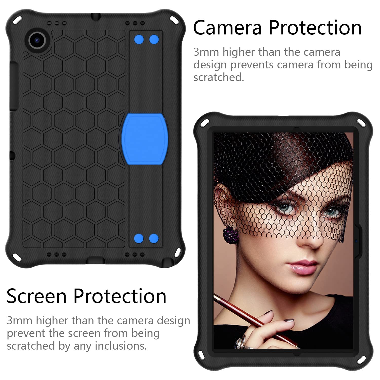 Tablet Case Cover Tablet Case Samsung Galaxy Tab A8 10.5 Inch 2022 Release/2021 Release (SM-X207/X200/X205), Shockproof Protective Rugged Case with Pencil Holder/Shoulder Strap,Soft Portable Handle C