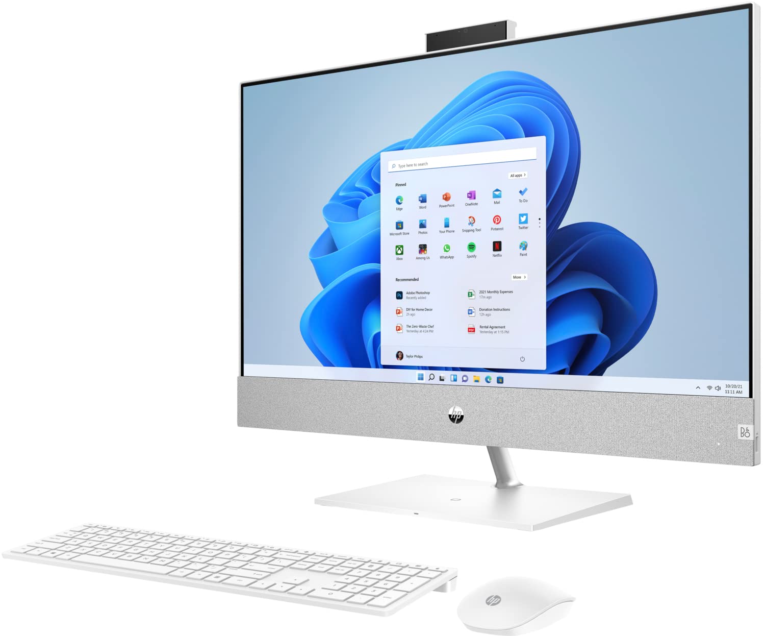 HP Pavilion 27-ca0276z AiO PC Home & Business All-in-One (AMD Ryzen 7 5700U 8-Core, 32GB RAM, 512GB m.2 SATA SSD + 1TB HDD (2.5), AMD Radeon, 27" 60Hz Touch Win 11 Pro) Refurbished (Renewed)