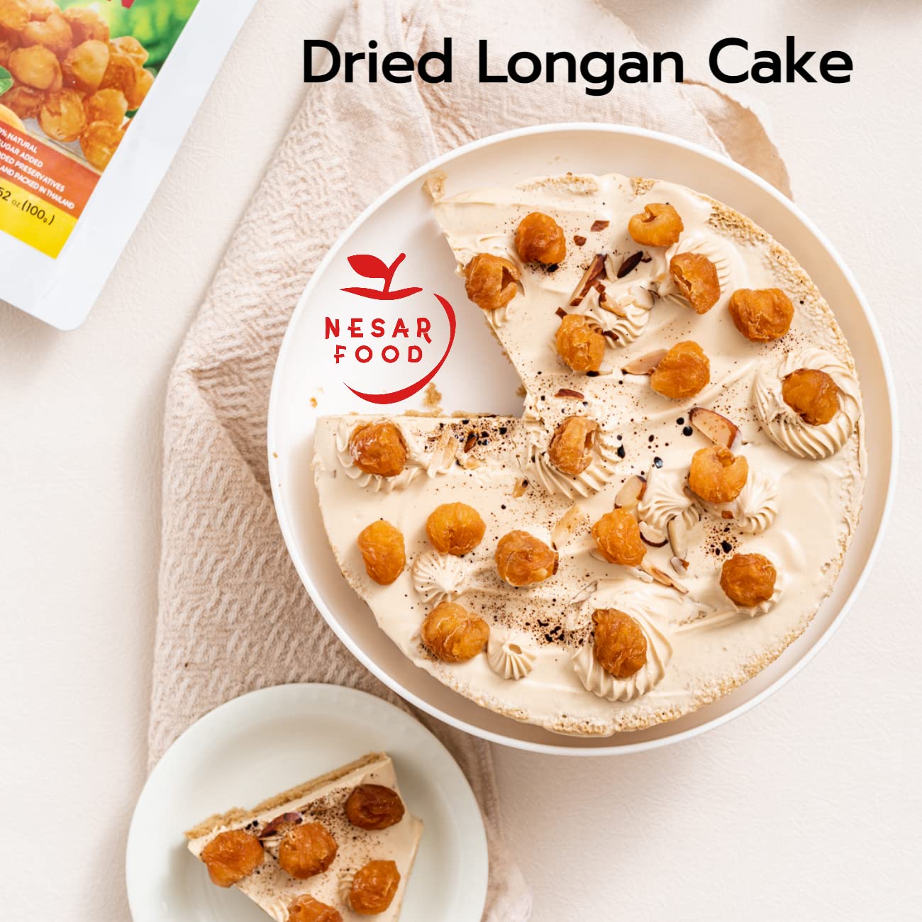 NESAR FOOD Premium Natural Dried Longan Fruit - Delectable Seedless Longan Dry, 100% Fruit Meat, 100g (3.52 oz Pack of 1) - Perfect for Tea, Snacks, and Desserts - All-Natural, No Sugar Added