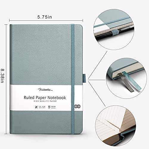 HIUKOOKA 5 Pack College Ruled Journal Notebook, A5 Hardcover Lined Notebook, 188 Numbered Pages, 16 Perforated Pages, Leather Journal for Writing Office School Business, 5.75'' x 8.38'' - Multicolor