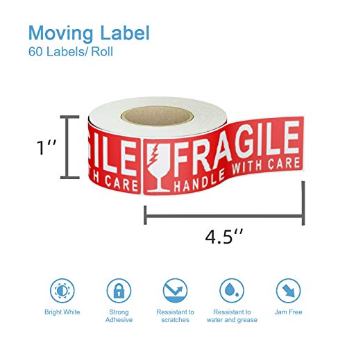 Labelebal 960 Count Moving Labels 14 Different Living Spaces + Fragile Stickers + Blank White Label Home Moving Color Coding Labels Moving Sticker for Storaging Packing Moving (16Rolls, 60/Roll)