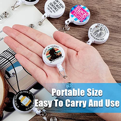 10 Pcs Funny Badge Holder Retractable Badge Reel Funny Badge Reels Retractable ID Clip Cute Nursing Badge Reel for Doctor Teacher Student Employee