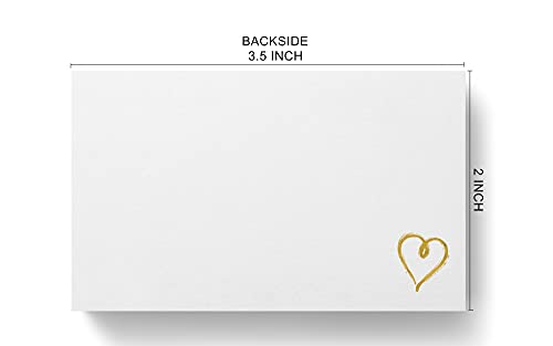 RXBC2011 100 Little Thank You Cards Gold Heart Design Bulk Thank you Notes for All Occasions 3.5 x 2 Inch