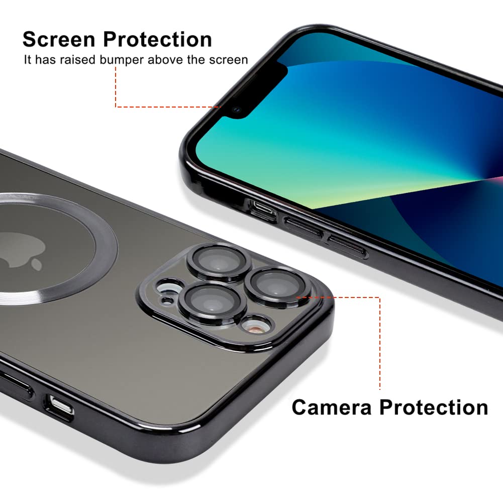 OOK Phone Case Made for iPhone 11 Pro Max (6.5 Inch) with Camera Lens Protector (Compatible with MagSafe) Anti-Scratch Shockproof Slim Magnetic Phone Cover for Women Men - Black