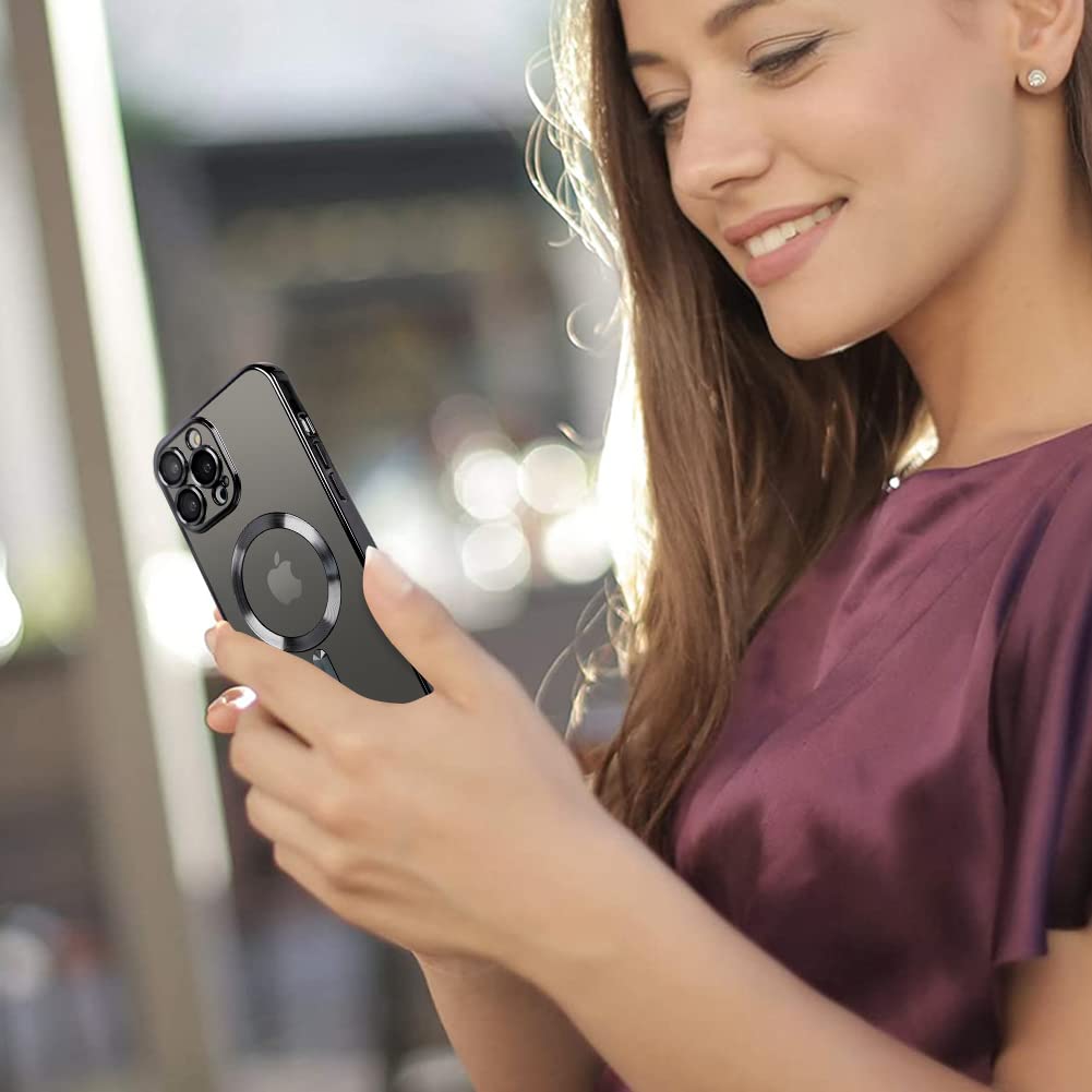 OOK Phone Case Made for iPhone 11 Pro Max (6.5 Inch) with Camera Lens Protector (Compatible with MagSafe) Anti-Scratch Shockproof Slim Magnetic Phone Cover for Women Men - Black