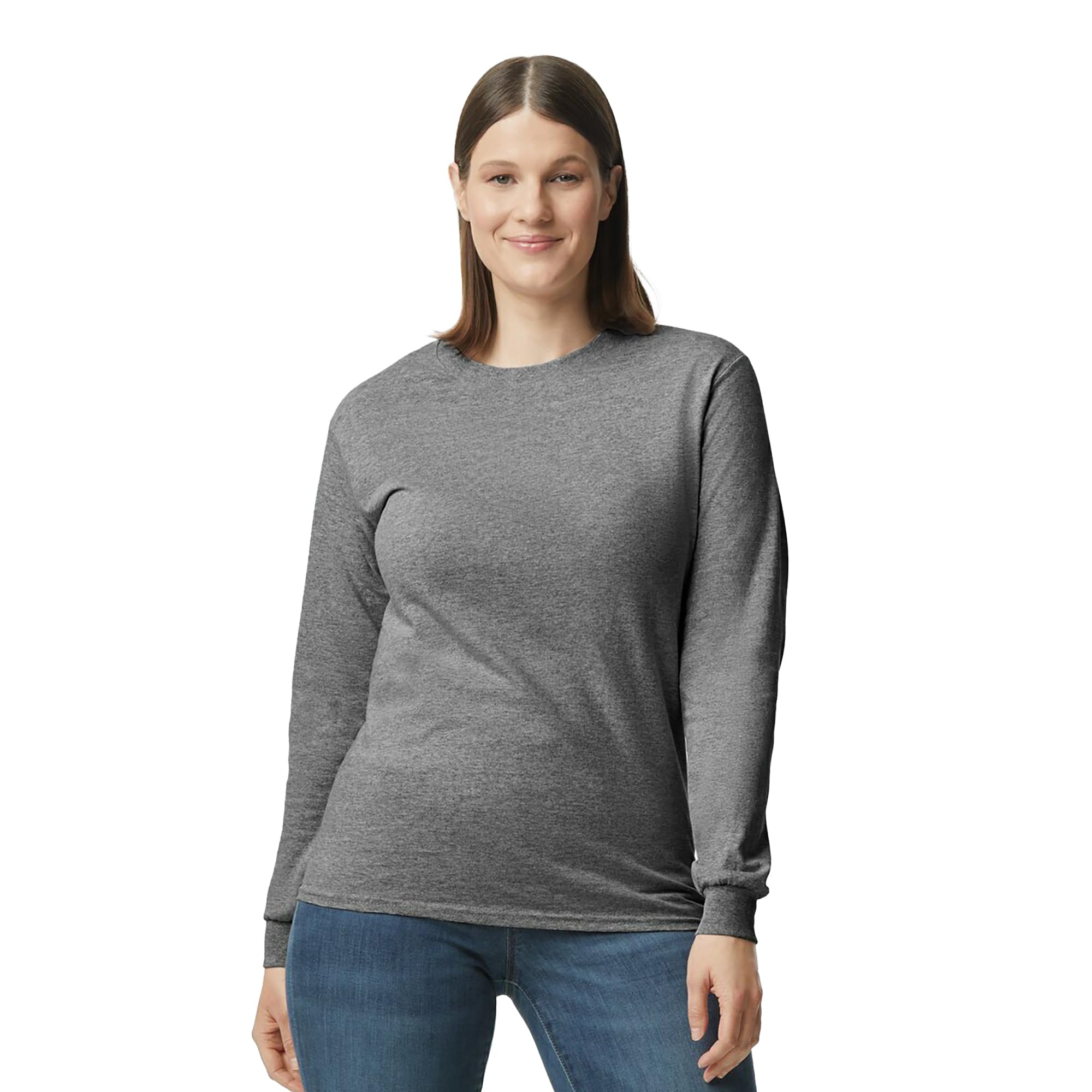 Gildan Heavy Cotton Long Sleeve T-Shirt, Style G5400, 2-Pack, Graphite Heather