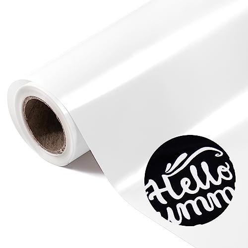 xTool White HTV Vinyl Roll Heat Transfer Vinyl - 12" x 10ft White Iron On Vinyl for Cricut Cameo & xTool M1, Easy to Cut, Ultra-Stretchable PU Matte White HTV Vinyl for T-Shirts, DIY Clothes, Bag