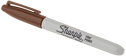 SHARPIE Fine Point Permanent Markers, Brown, 1 Count