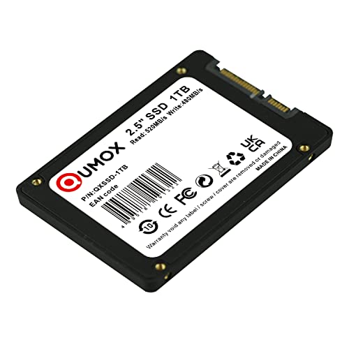 QUMOX 1TB SATA SSD - High-Speed Storage Solution with Read Speeds up to 520MB/s and Write Speeds up to 480MB/s