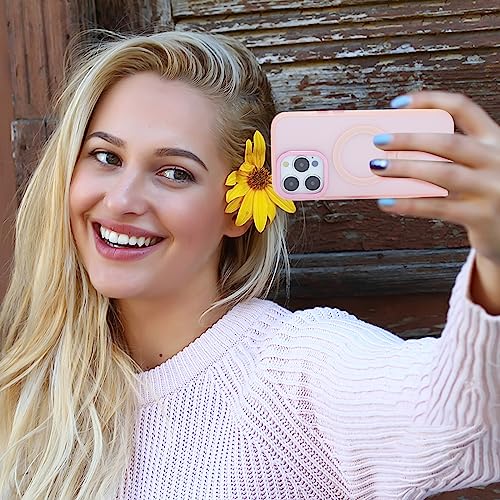 TODXARZC Magnetic Case for iPhone 14 Pro Max Case with MagSafe [Military Drop Protection] Shockproof Slim Translucent Matte Back Phone Case Cover for iPhone 14 Pro Max for Women Men 6.7'' Pink