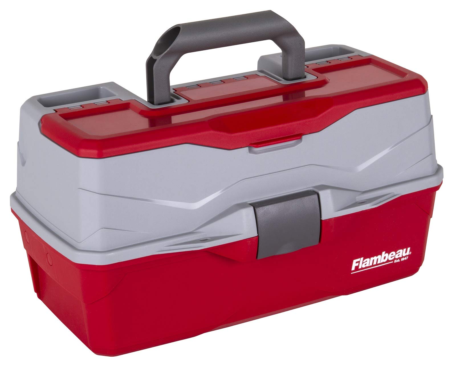 Flambeau Outdoors Classic Tray Tackle Boxes - 3-Tray Red/Gray and 2-Tray Blue/Gray