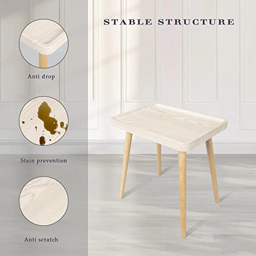 FOOHCXX Side Table, Small End Table Accent Table Living Room Bedroom Balcony Office, Modern Side Table Bedside Table Home Decor, Easy Assembly, (Nature,15.75D x 11.8W x 16.54H in)