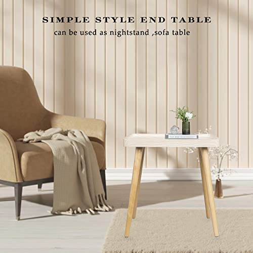 FOOHCXX Side Table, Small End Table Accent Table Living Room Bedroom Balcony Office, Modern Side Table Bedside Table Home Decor, Easy Assembly, (Nature,15.75D x 11.8W x 16.54H in)