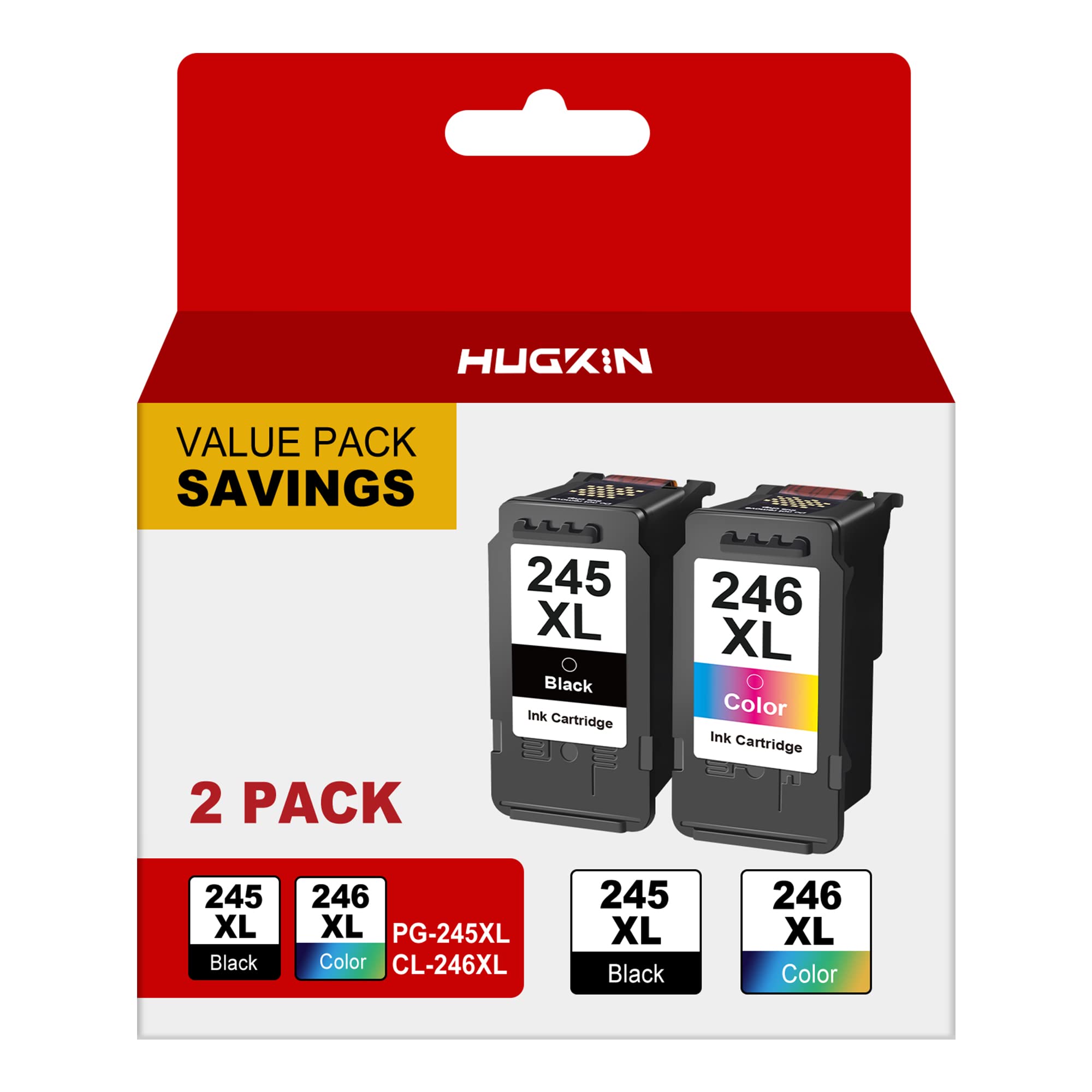 245XL 246XL Combo Pack Replacement for Canon Ink Cartridges 245 and 246 PG-245XL CL-245XL Works with Canon Pixma MG2522 MG2920 MG2922 MX490 MX492 TR4520 TR4522 TS3322 TS3122 (1 Black,1 Tri-Color) 1