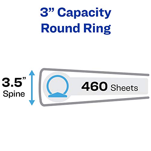 Avery Economy View 3 Ring Binder, 3" Round Rings, 1 Black Binder (05891)
