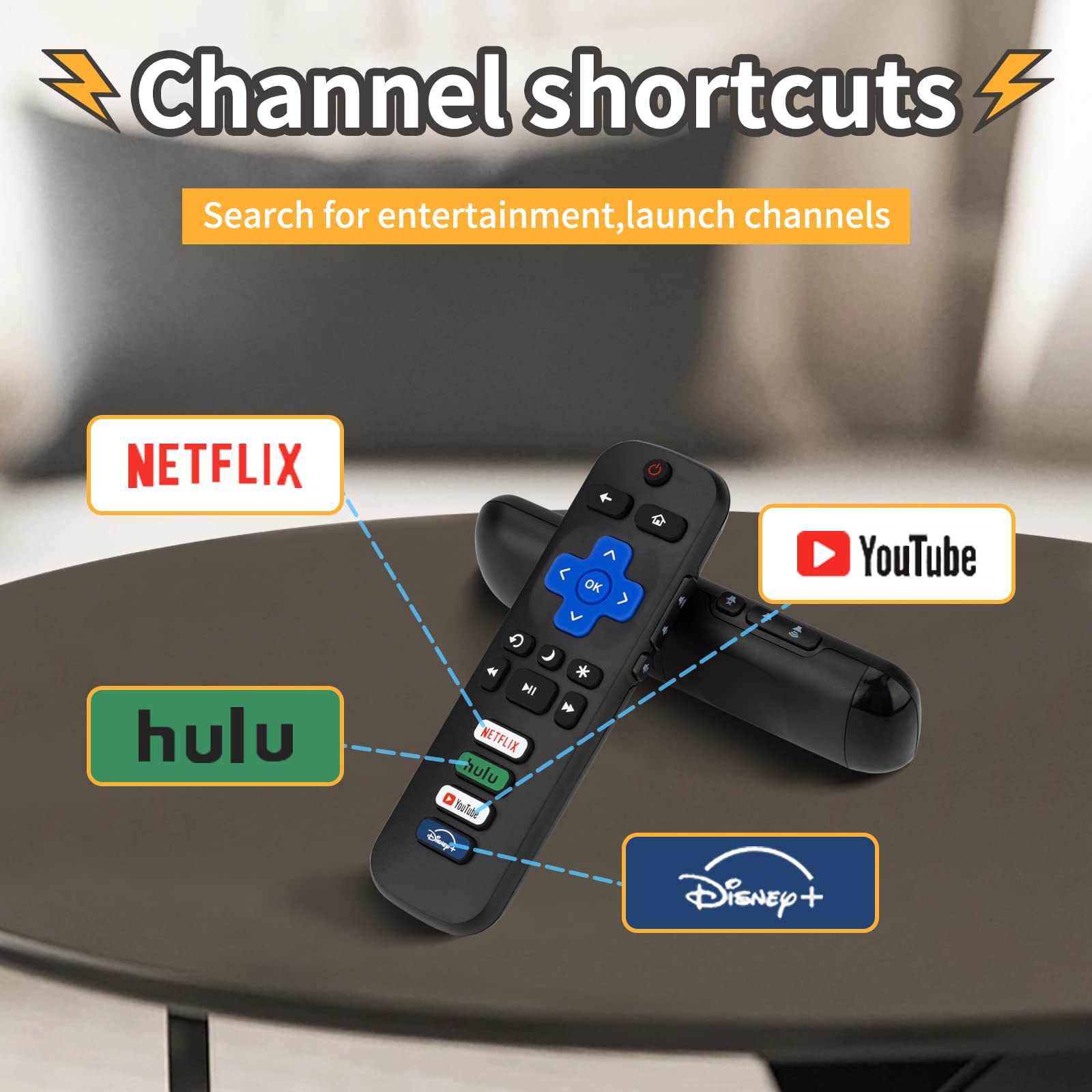New Universal TV Remote - Compatible with Roku TVs, Including TCL, Hisense, and Onn (Pack of 2) - Not for Roku Stick and Box