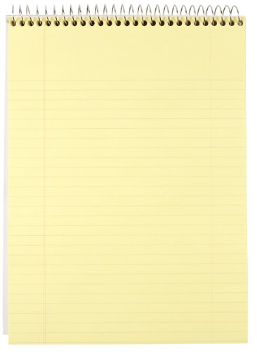 Mead Legal Pad, Top Spiral Bound, Wide Ruled Paper, 70 Sheets, 8-1/2" x 11", Yellow Cyan (MEA59880)